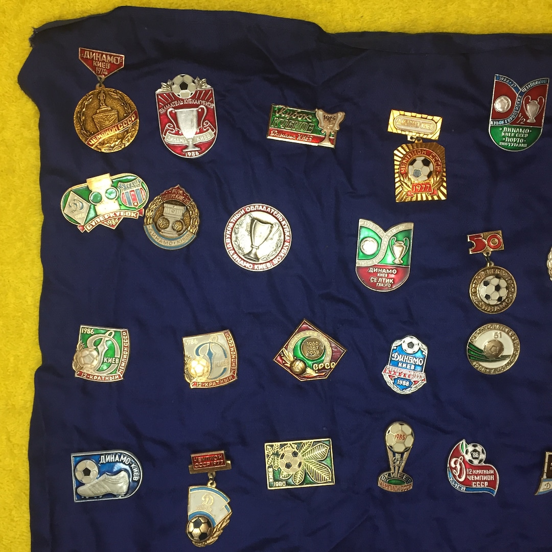 Set of 45 Soviet Football Badges, Dynamo Kyiv, Ukraine, Vintage Badges ...