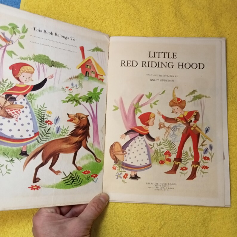 Vintage Children's Book Little Red Riding Hood in English, Fairy Tales ...