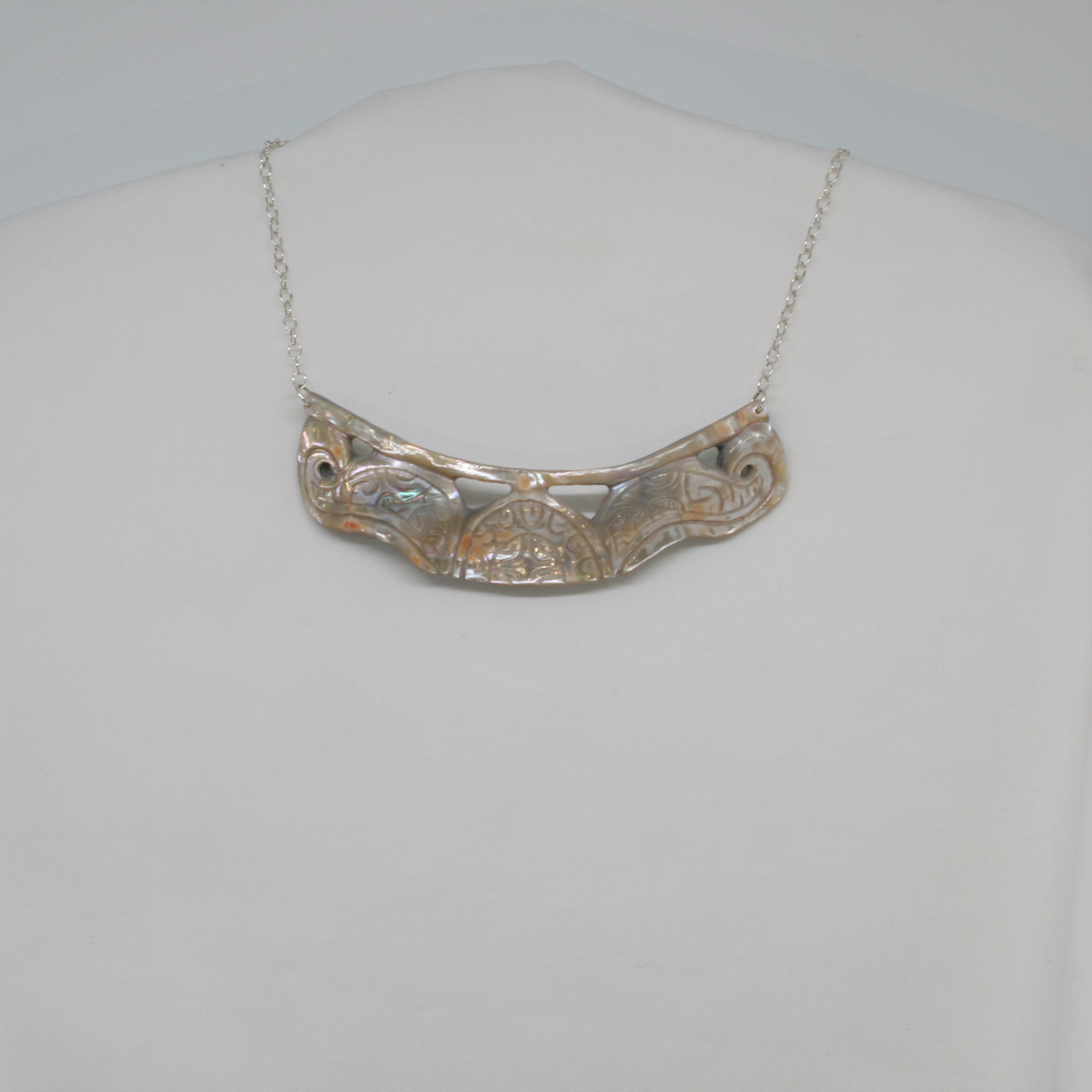 Abalone Hand Carved Shell Necklace Marquesan Cross Polynesian Hawaiian ...