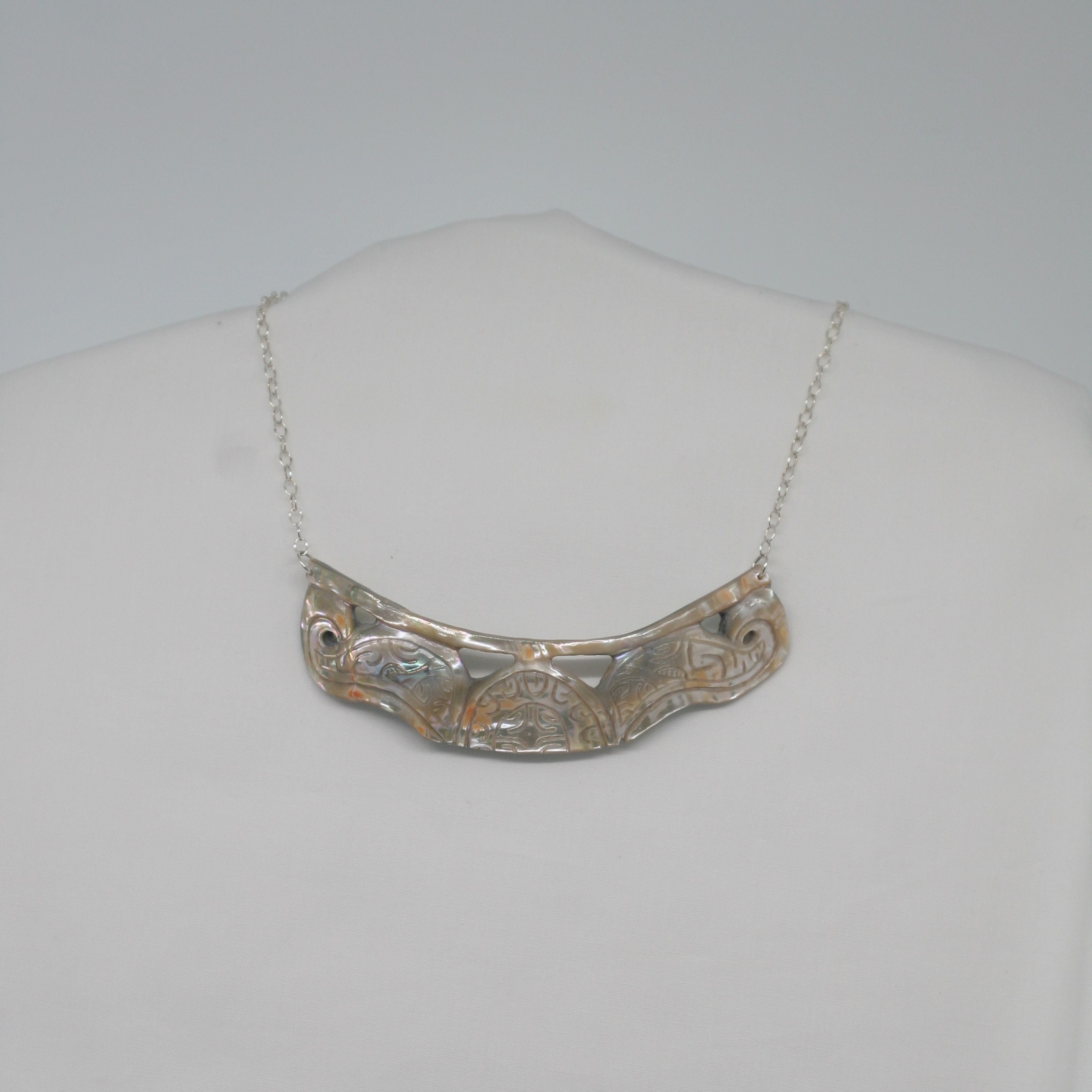 Abalone Hand Carved Shell Necklace Marquesan Cross Polynesian Hawaiian ...