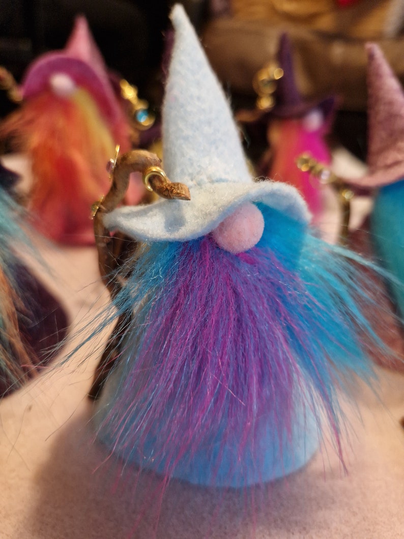 Handmade Wizard Gonk With Rainbow Beard and Bejewelled Staff - Etsy