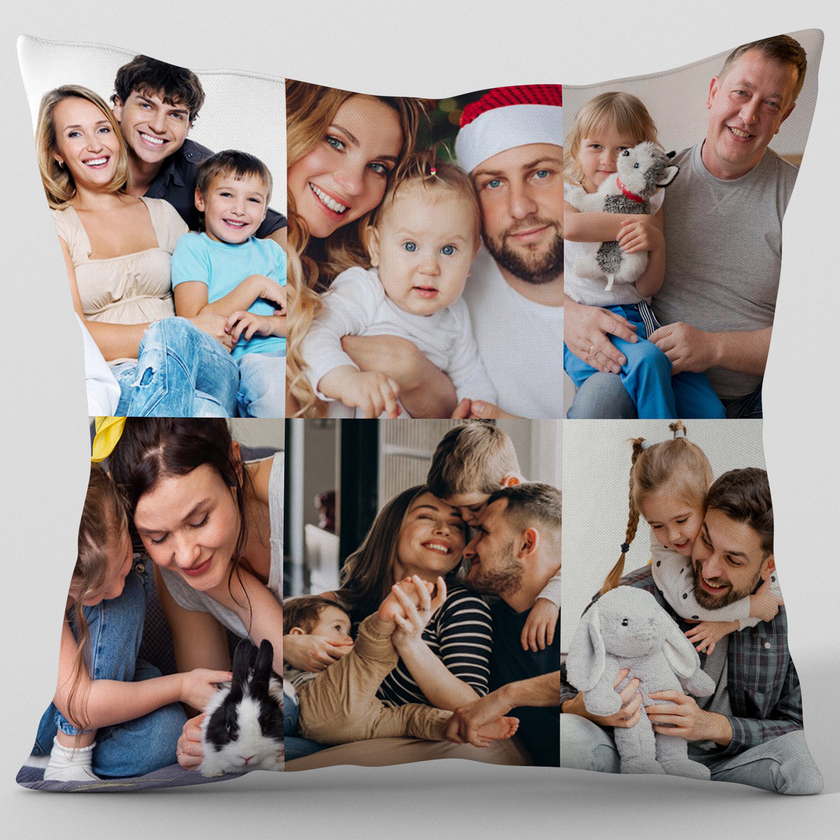 Personalized Photo Collage Pillow: Custom Faux Suede Cushion - Etsy