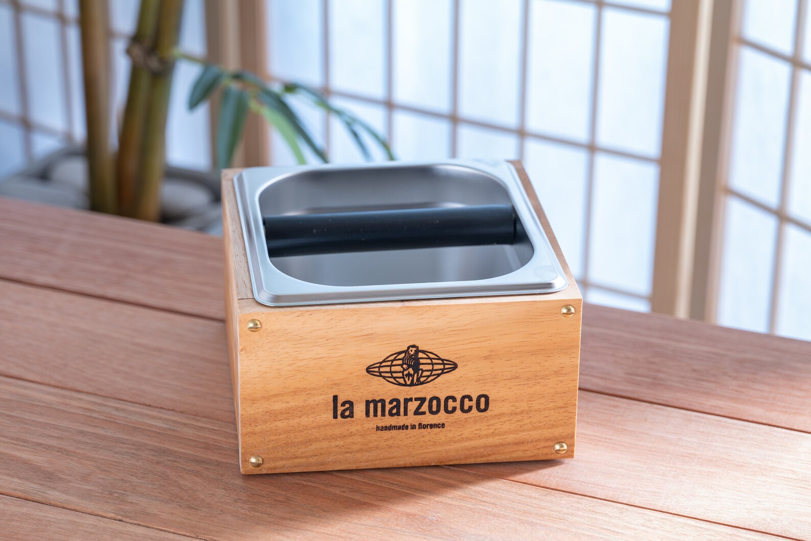 Wooden Espresso Bar Knock Box With Brass Accents Custom | Etsy