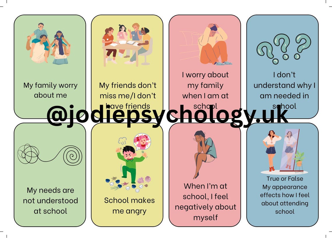 School Wellbeing Cards, Wellbeing Cards, School Refusal Cards - Etsy UK