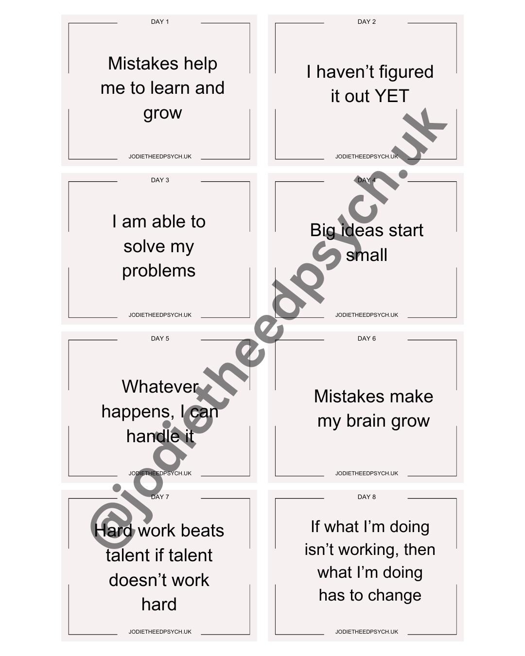 Growth Mindset Statements & Affirmations - Etsy