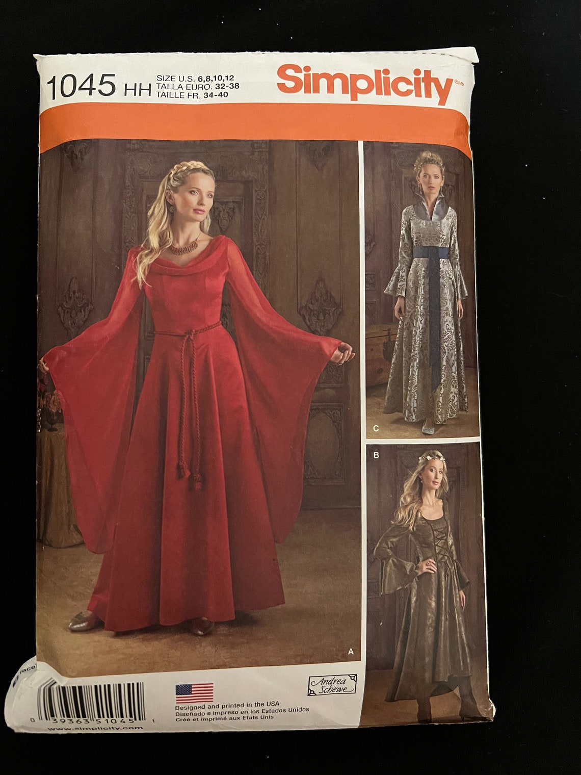 Simplicity 1045 HH Costume Pattern Misses' Sizes 6-8-10-12 Medieval ... Simplicity 1045 HH Costume Pattern Misses' Sizes 6-8-10-12 Medieval ...