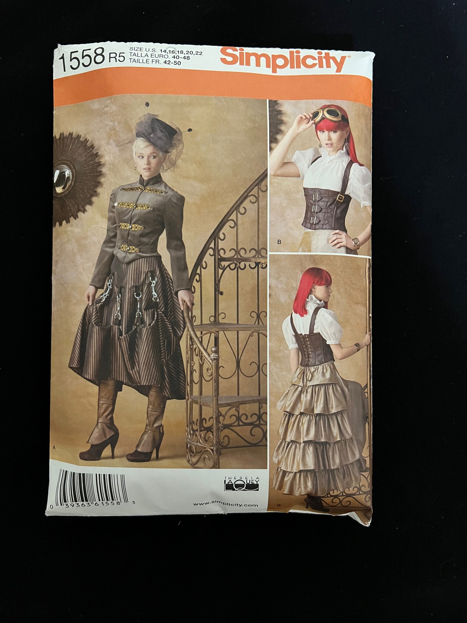 Simplicity 1558 R5 Costume Pattern Misses' Size 16 Steampunk Outfit ...