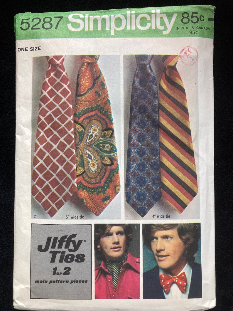 Vintage 1972 Ties Pattern Simplicity 5287 - Etsy