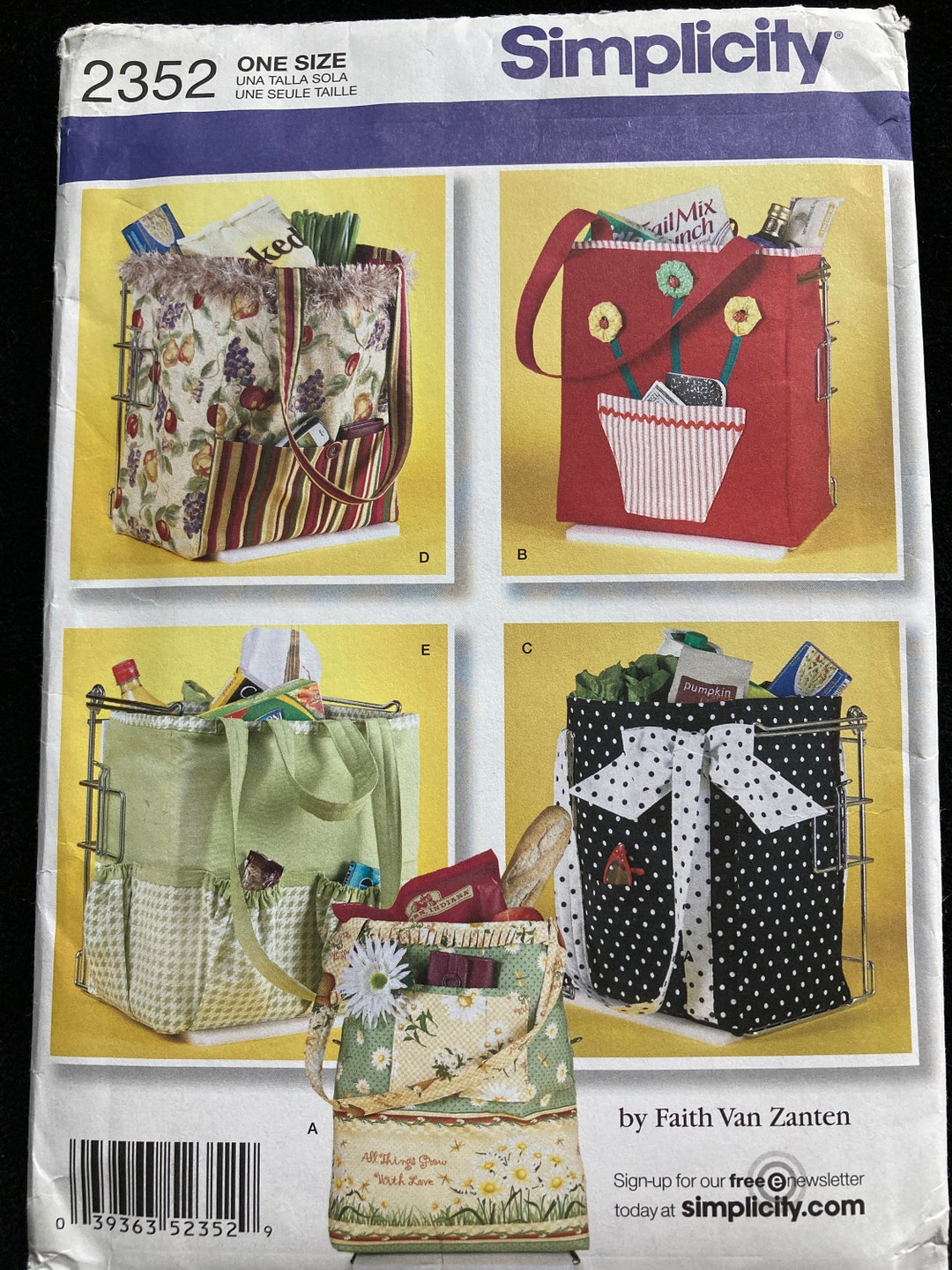 Simplicity 2352 Pattern for Shopping Bags, Circa 2010 - Etsy