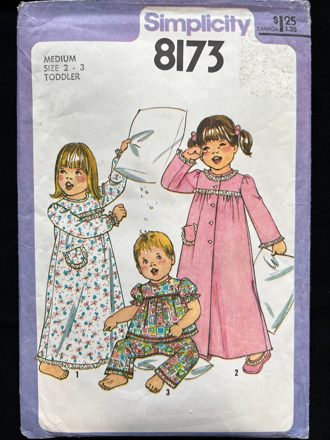 New & Uncut! 70's Pattern Simplicity 8174 Toddlers' Size 2-3 Nightgown ...