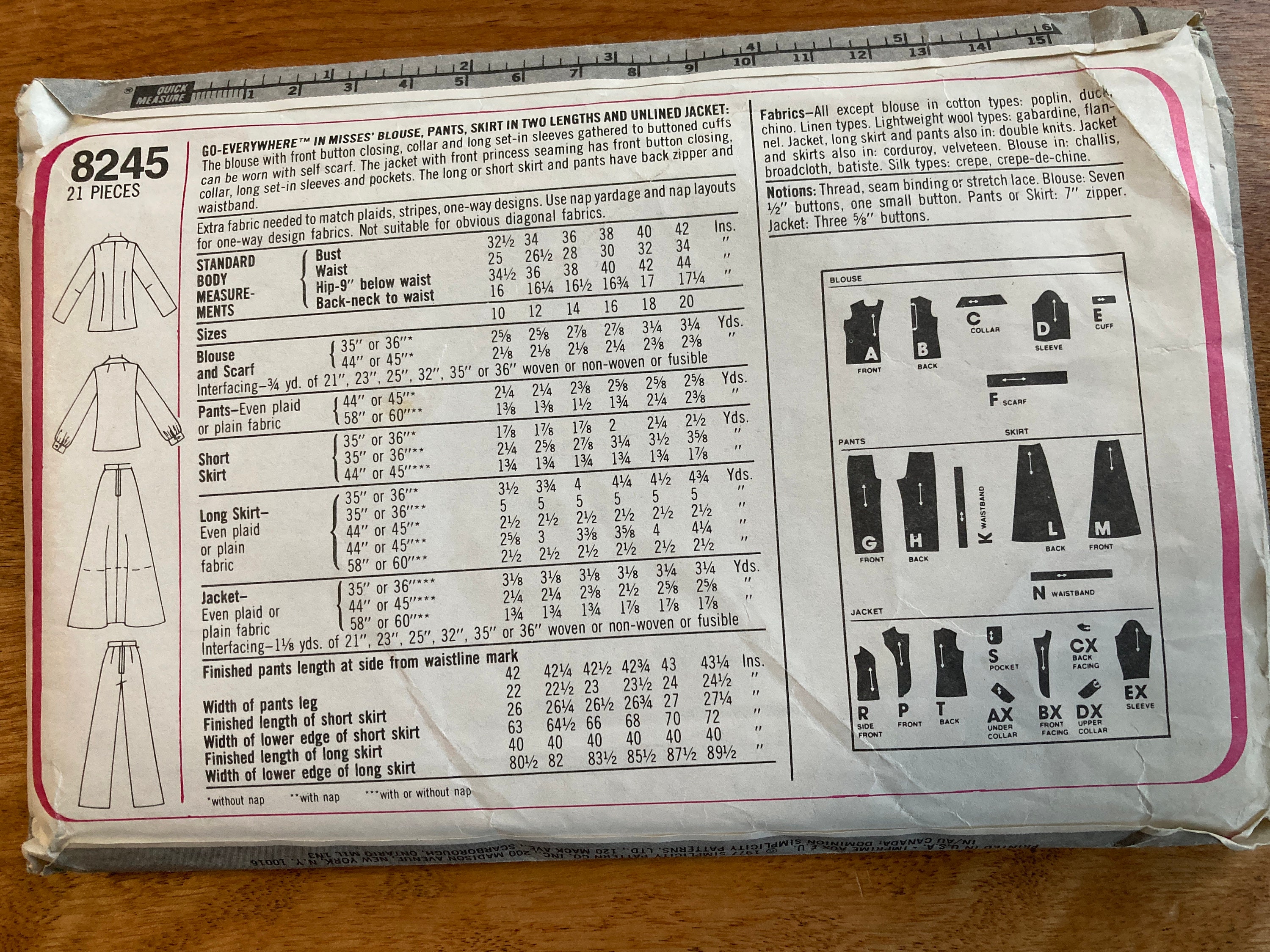 Simplicity 8245 Miss Size 10 Outfit, Vintage 1977. Cut and Complete ...
