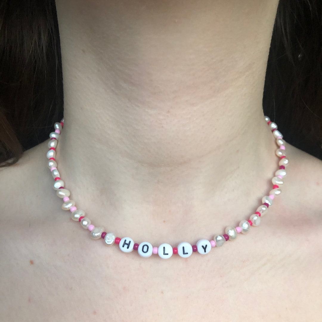 Custom Name Choker Custom Name Necklace Handmade Assorted Beads Custom ...