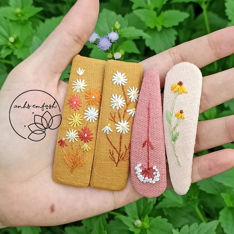 Embroidery Hair Clip - Etsy