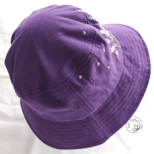 Hand Embroidery Lavender and Bee Bucket Hat, Khaki Bucket Hat ...