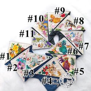 Hand Embroidered Corner Bookmark, Embroidered Animals and Flowers ...