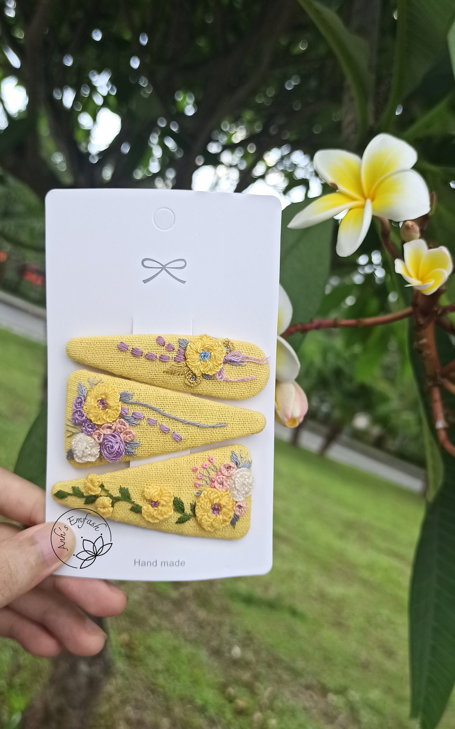 Hand Embroidered Hairclips, Hairclip Set, Embroidered Hair Snap Clips ...