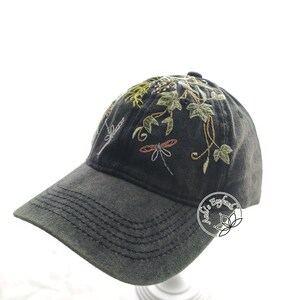 Hand Embroidery Greenery Hat, Baseball Cap, Embroidered Ivy and ...