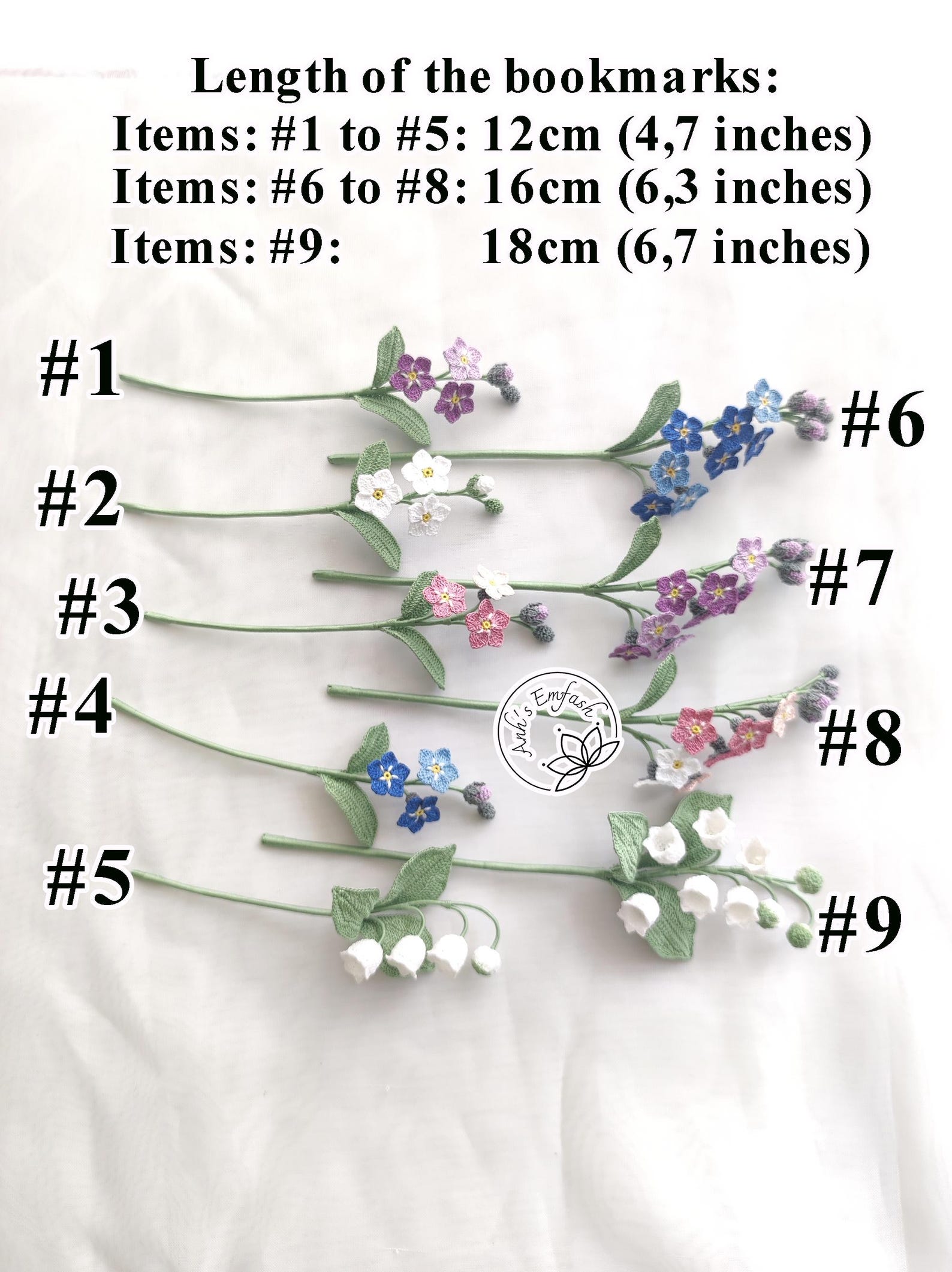 Crochet Flowers Bookmark, Lily of the Valley Bookmark, Micro Crochet ...