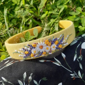 Hand Embroidered Headband, Embroidered Floral Headband, Headband for ...