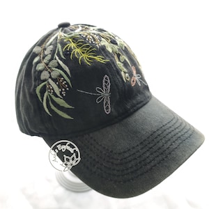 Hand Embroidery Greenery Hat, Baseball Cap, Embroidered Ivy and ...