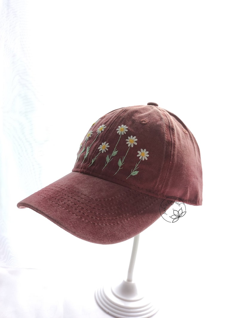 Ready For Shipping Hand Embroidery Daisy And Bee Hat Floral Etsy