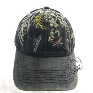 Hand Embroidery Greenery Hat, Baseball Cap, Embroidered Ivy and ...