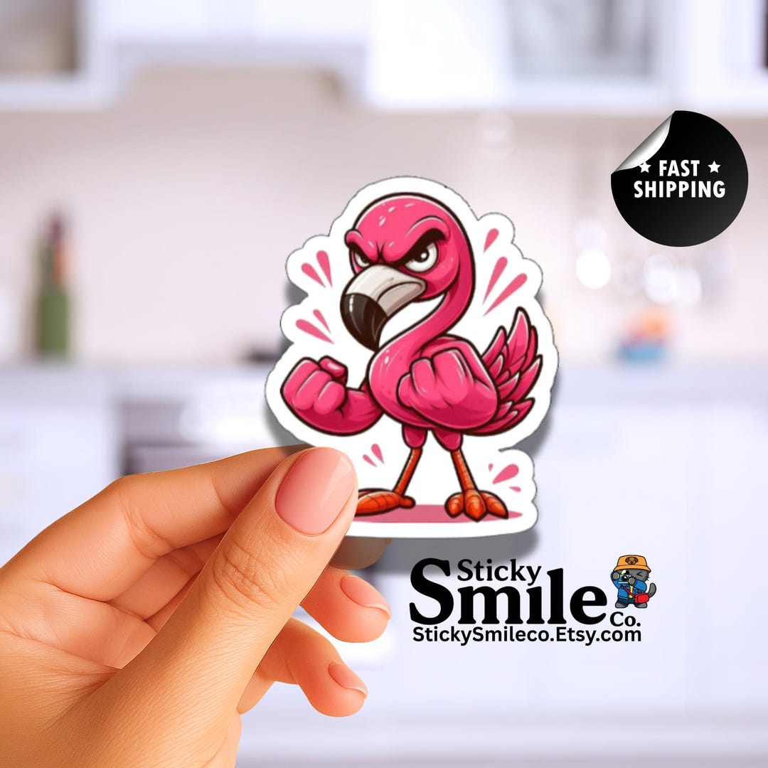 Flamingo Sticker: Tropical Bird Decal for Laptop, Water Bottle - Etsy