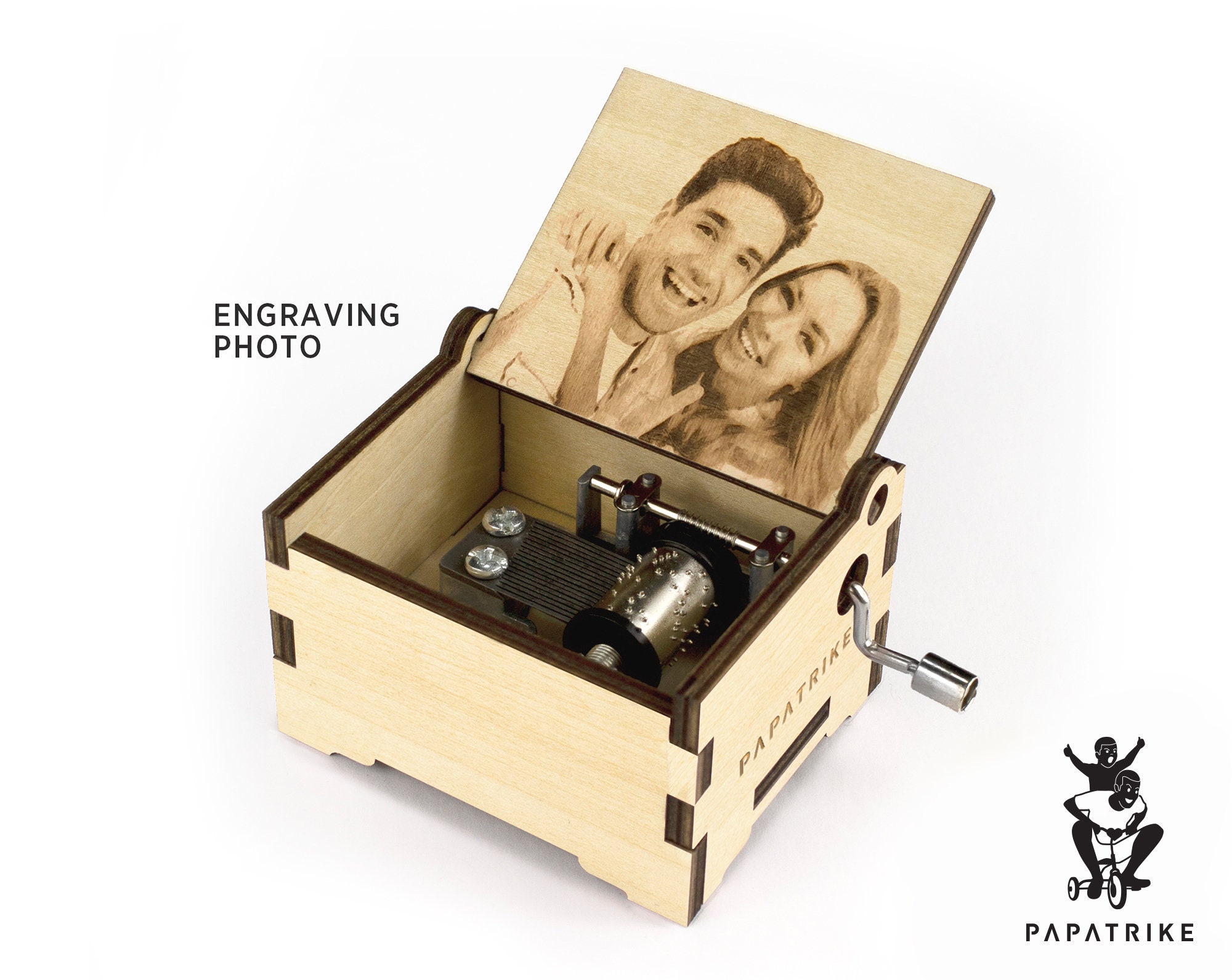 Personalized Modern Heart Music Box 5 Colors on Basswood - Etsy