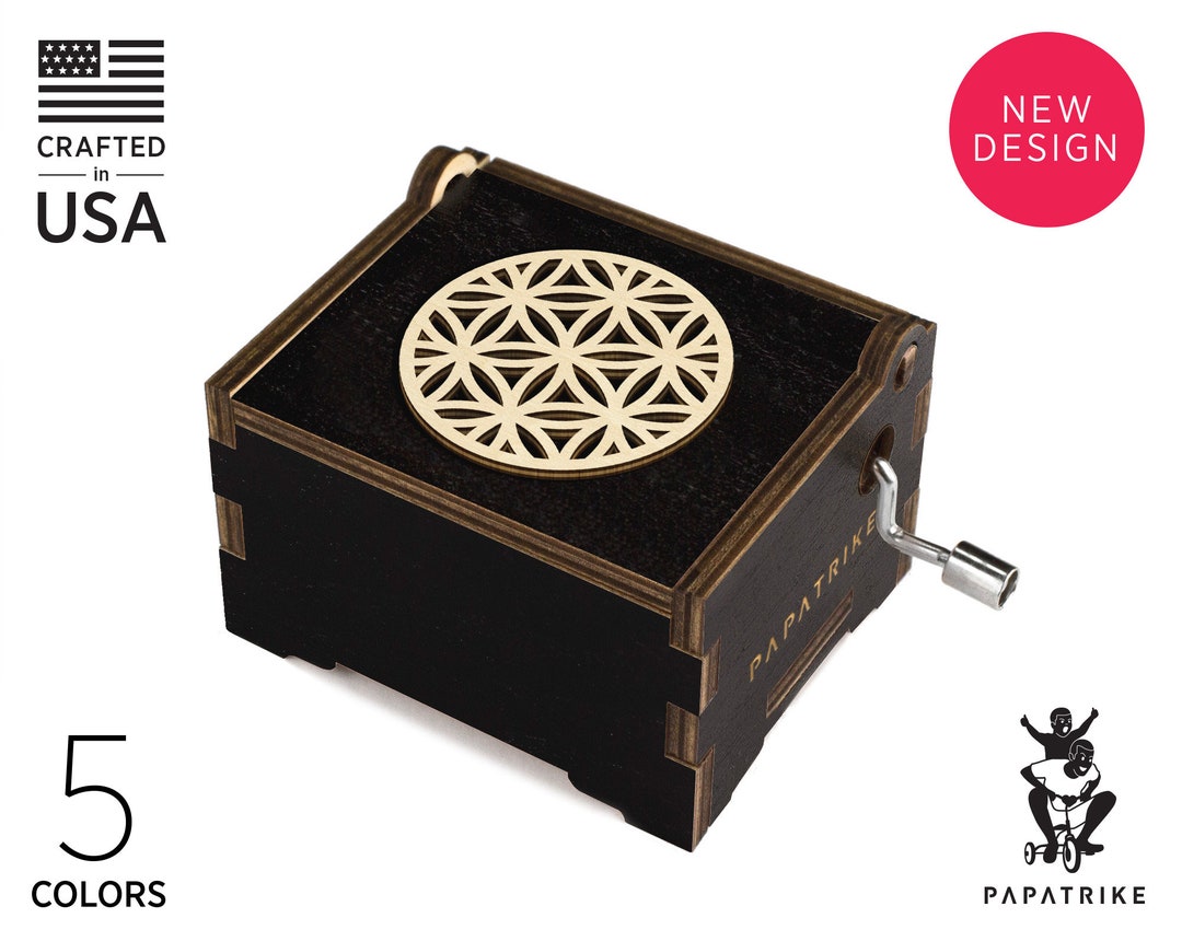 Personalized Flower of Life Music Box: Custom Engraved Basswood - Etsy