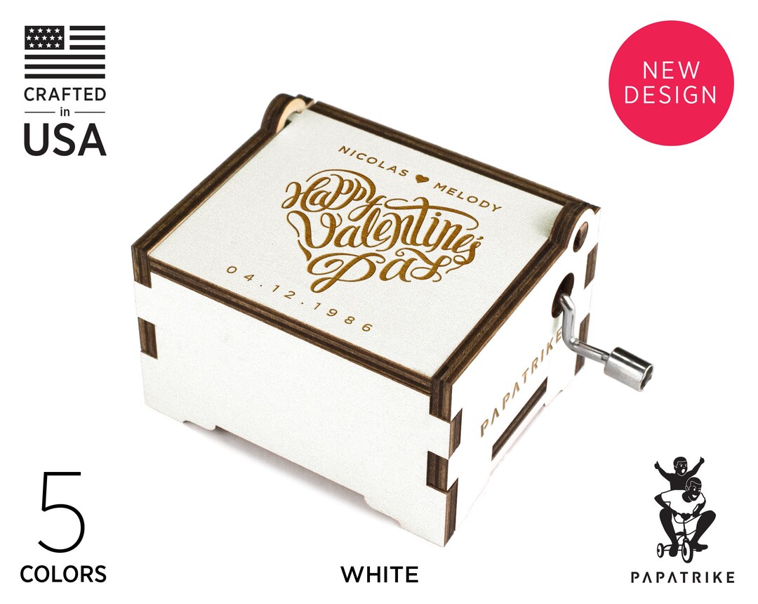 Personalized Valentine's Day Music Box: Engraved Photo & Notes - Etsy