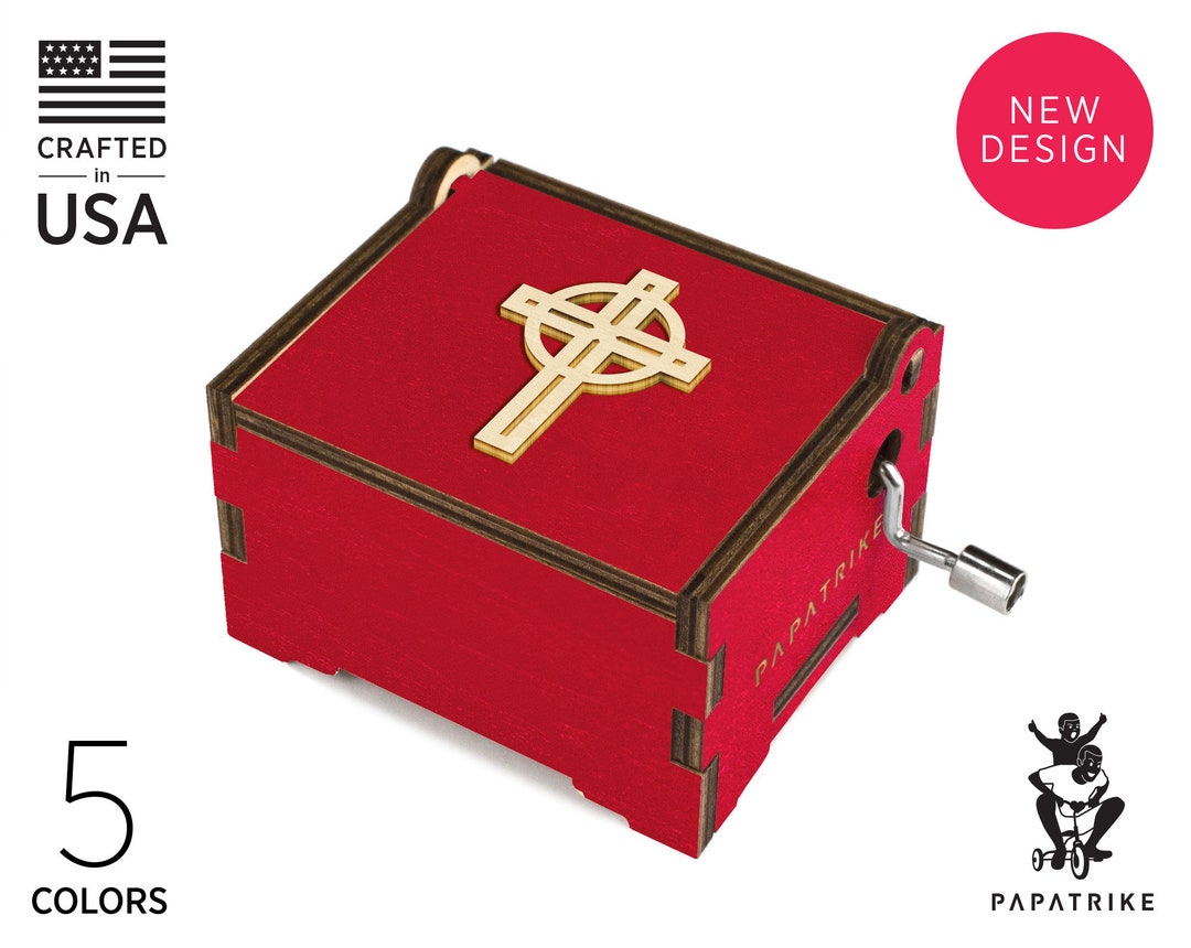 Personalized Christian Cross Music Box, 5+ Colors on Basswood, 32 ...