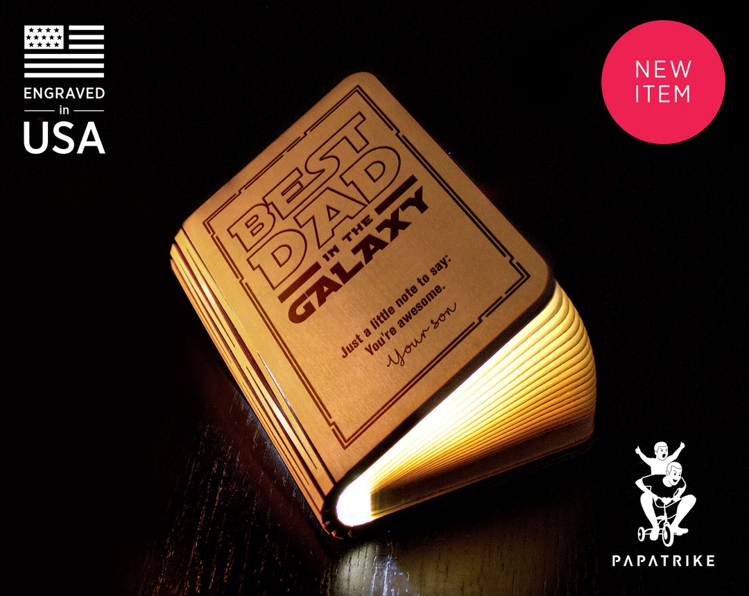 Personalized Wood Engrave Light Book, Customized Magnetic Lamp, Night ...