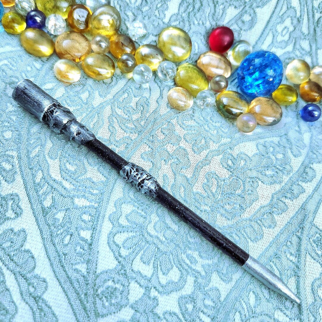 Witchy Goth Hairstick Black Silver Witchy Boho Hairpin Bunmaker Hecate ...