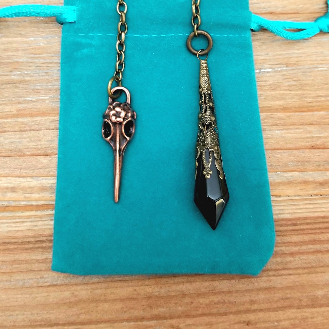 Black Crystal,crow Raven,druid,pendulum,charm,divination,druid Tools ...