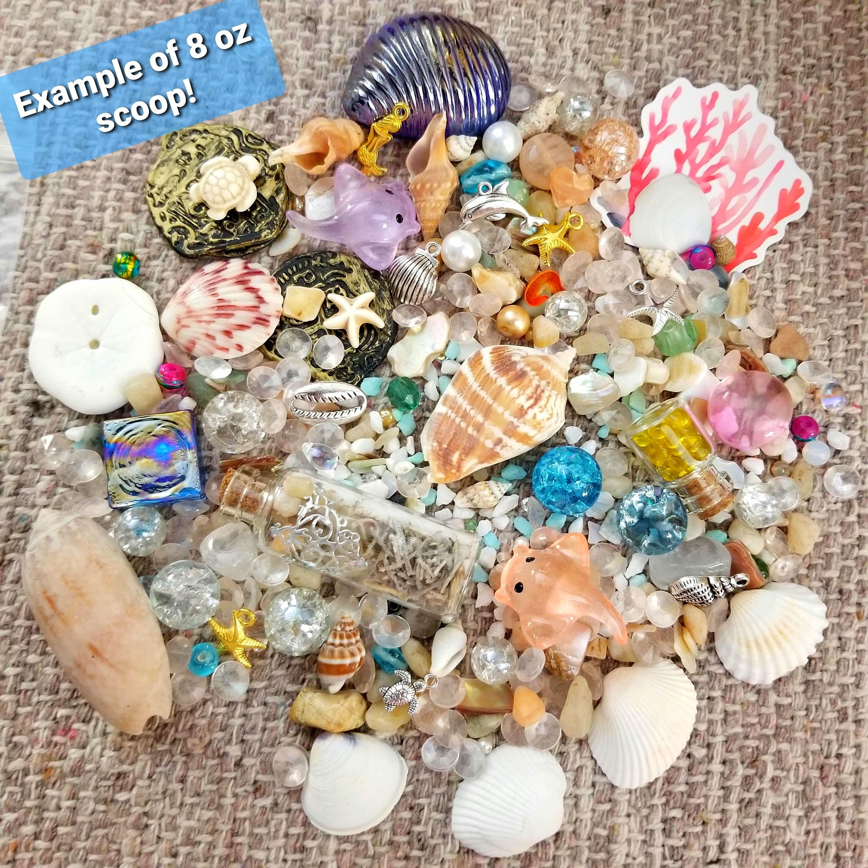 Mermaid Treasure Box Crystal Confetti Mix: Sea Charms, Shells, Jewels ...