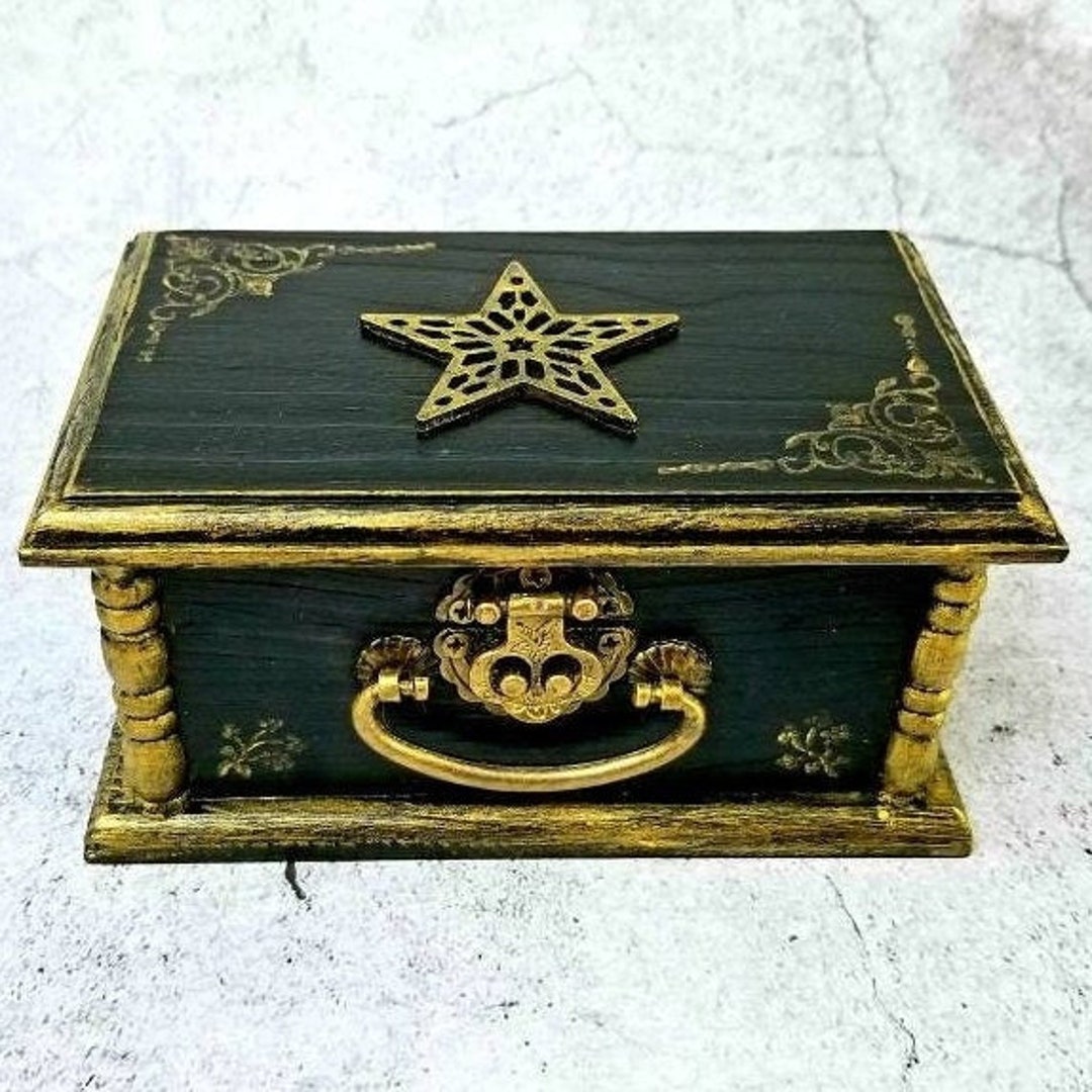 Dark,star,altar Box,5x3 Inch,wood Altar Box,travel Altar Box,tarot Box ...