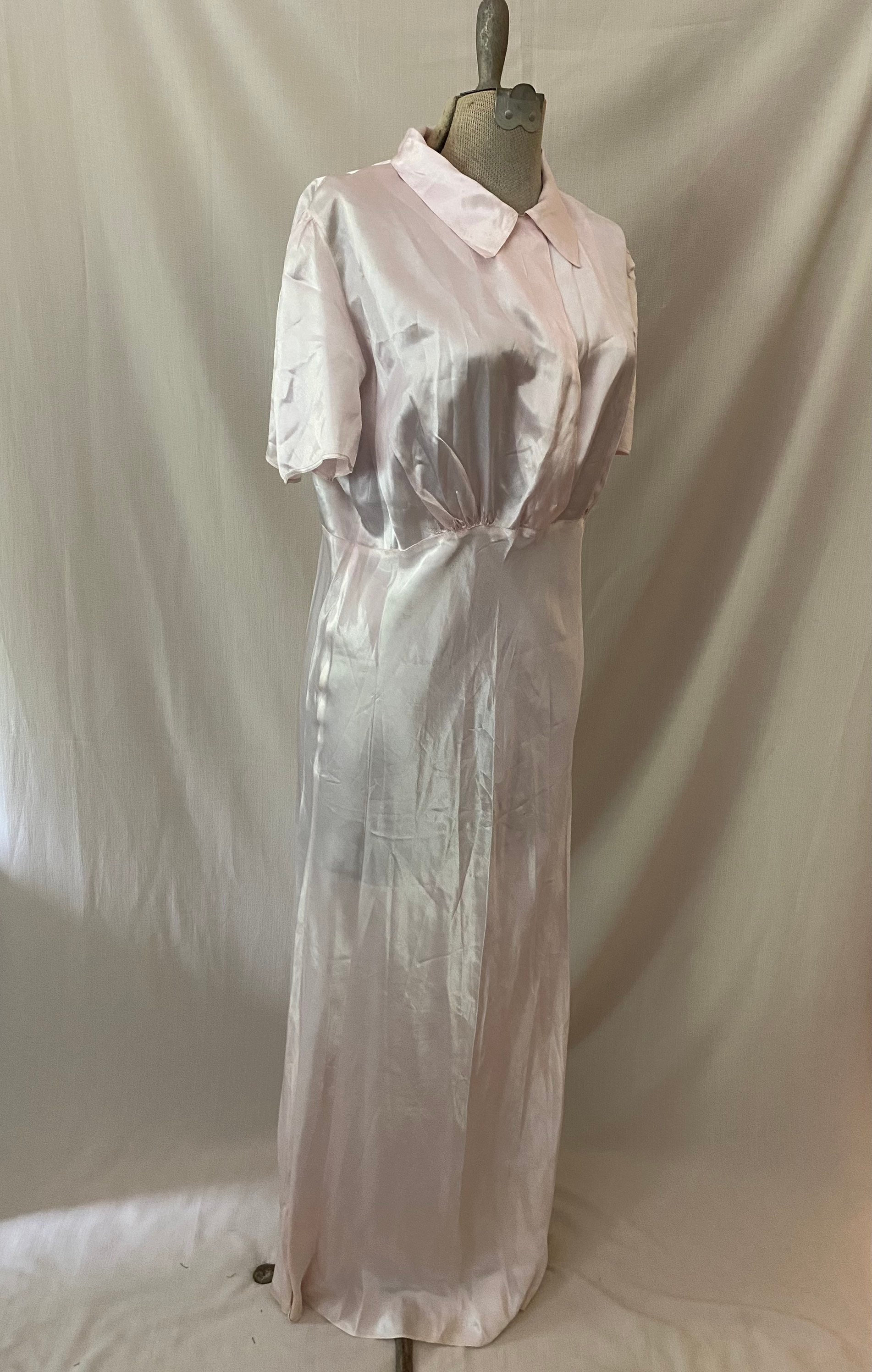 Vintage 1930s 1940s Laros Pink Rayon Satin Floor Length - Etsy