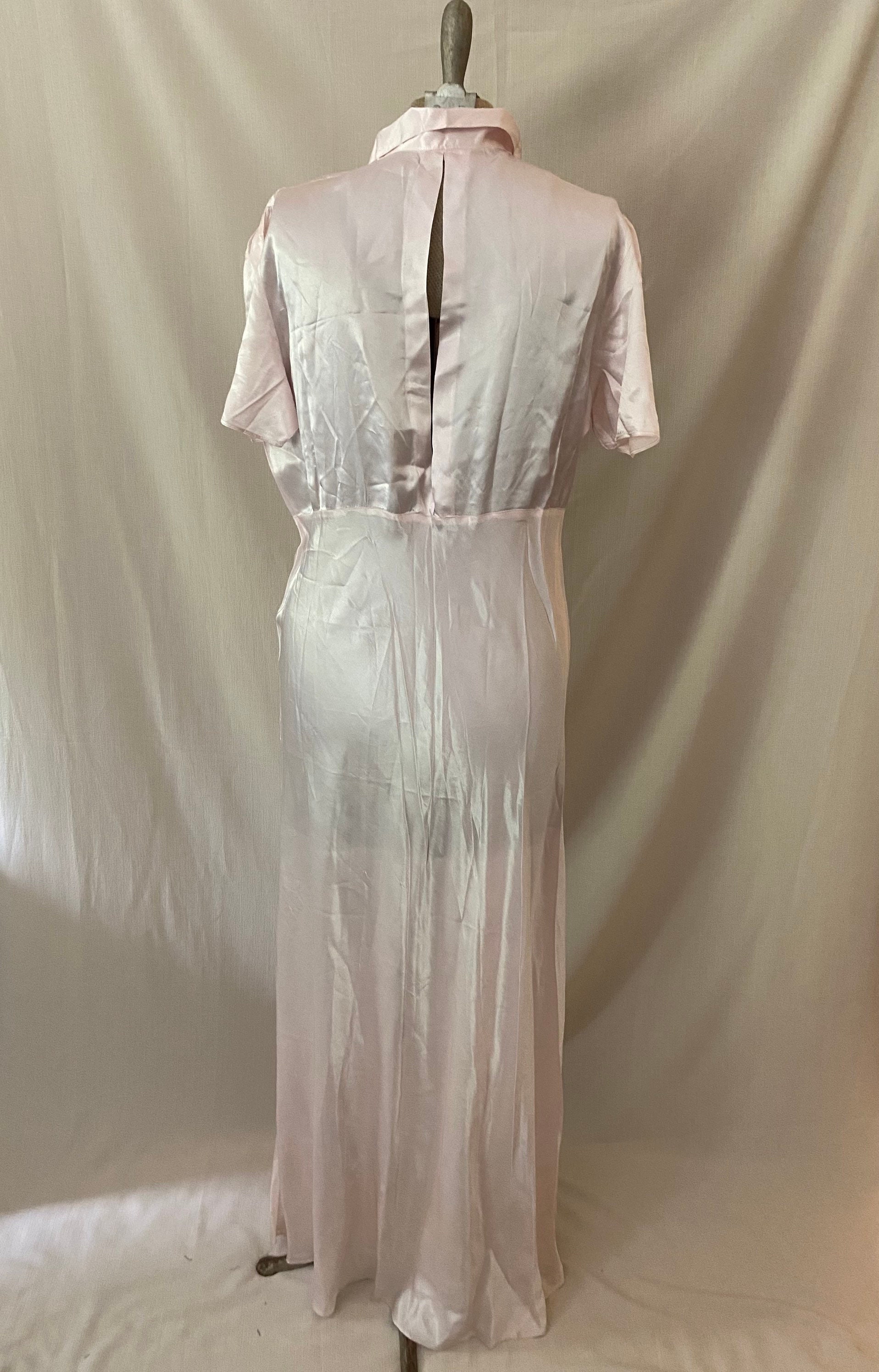 Vintage 1930s 1940s Laros Pink Rayon Satin Floor Length - Etsy