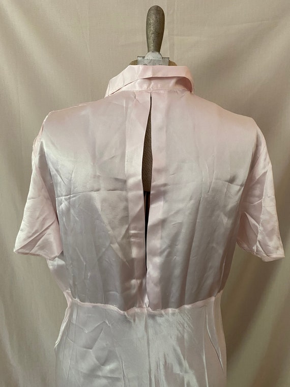 30s 40s Vintage Laros Pink Rayon Satin Floor Length N… - Gem