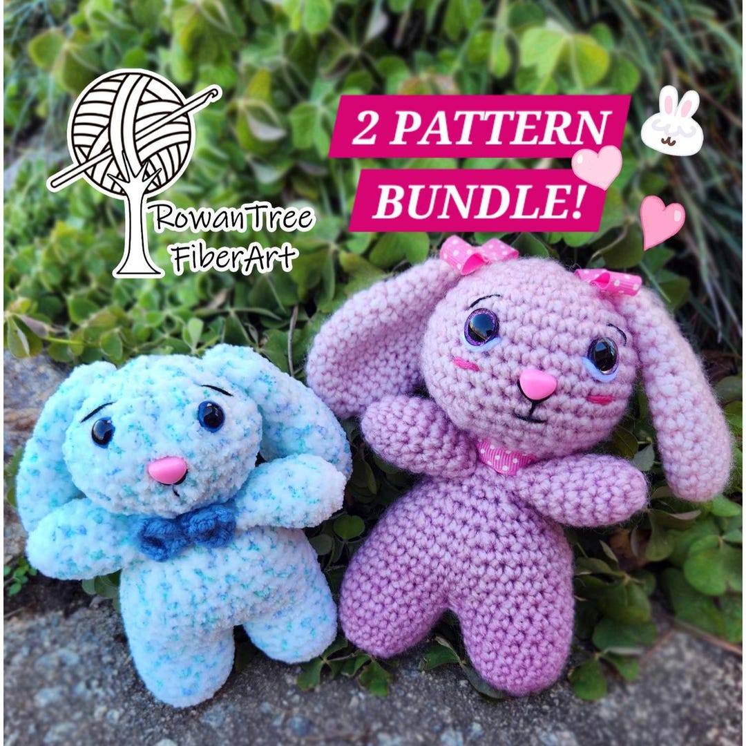 Crochet Pattern Bundle - Rowan Rabbit & Bobbeh Bunny - Etsy