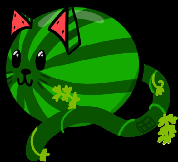 Melon Cat Png Image | Etsy
