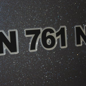 Boat Registration Number Decals. 3D Raised Black With a Chrome Outline ...