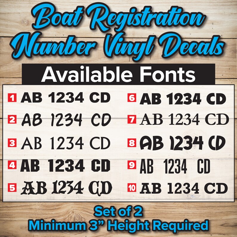 Boat Registration Number Decals. 3D Raised Black With a Chrome - Etsy