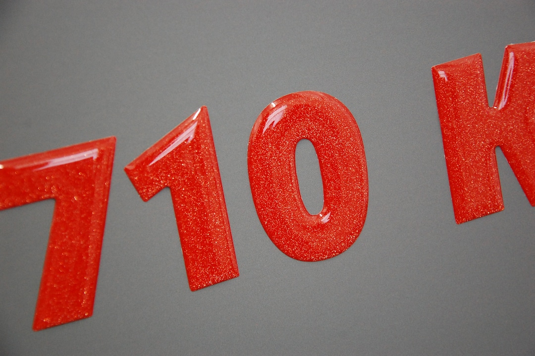 Boat Registration Number Decals. Domed Ultra Metallic Red Boat Decals ...