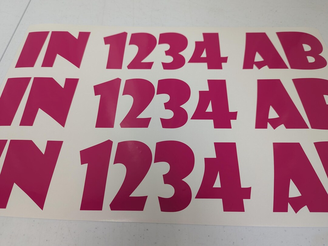Boat Registration Numbers Decals – One Color Vinyl Stickers – 3 Inch ...