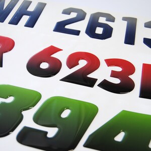 Boat Registration Number Decals Domed, 3 Inch Tall Minimum. Sold as a ...