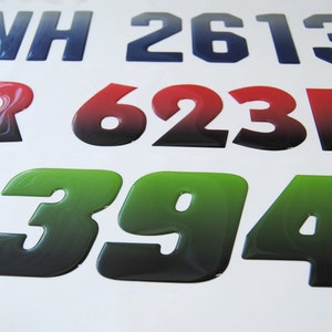 Boat Registration Number Decals Domed, 3 Inch Tall Minimum. Sold as a ...