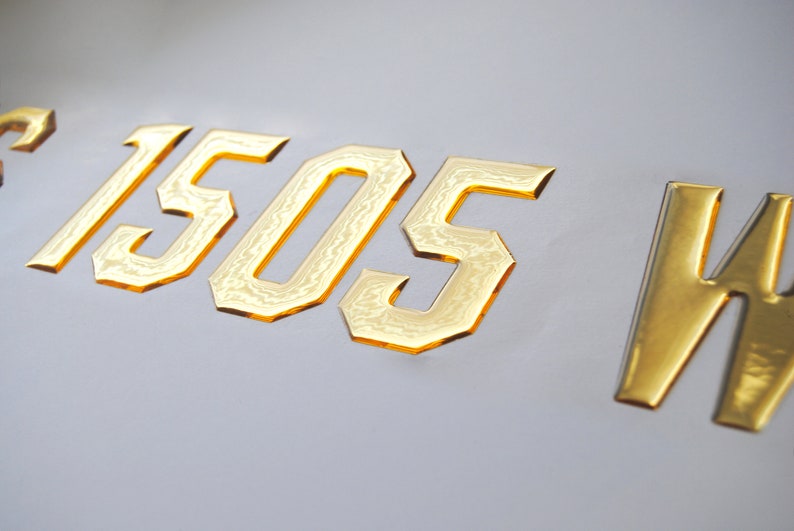 3D Raised Boat Registration Number Decals Gold Chrome, 3 Inch Tall ...