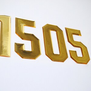 3D Raised Boat Registration Number Decals Gold Chrome, 3 Inch Tall ...