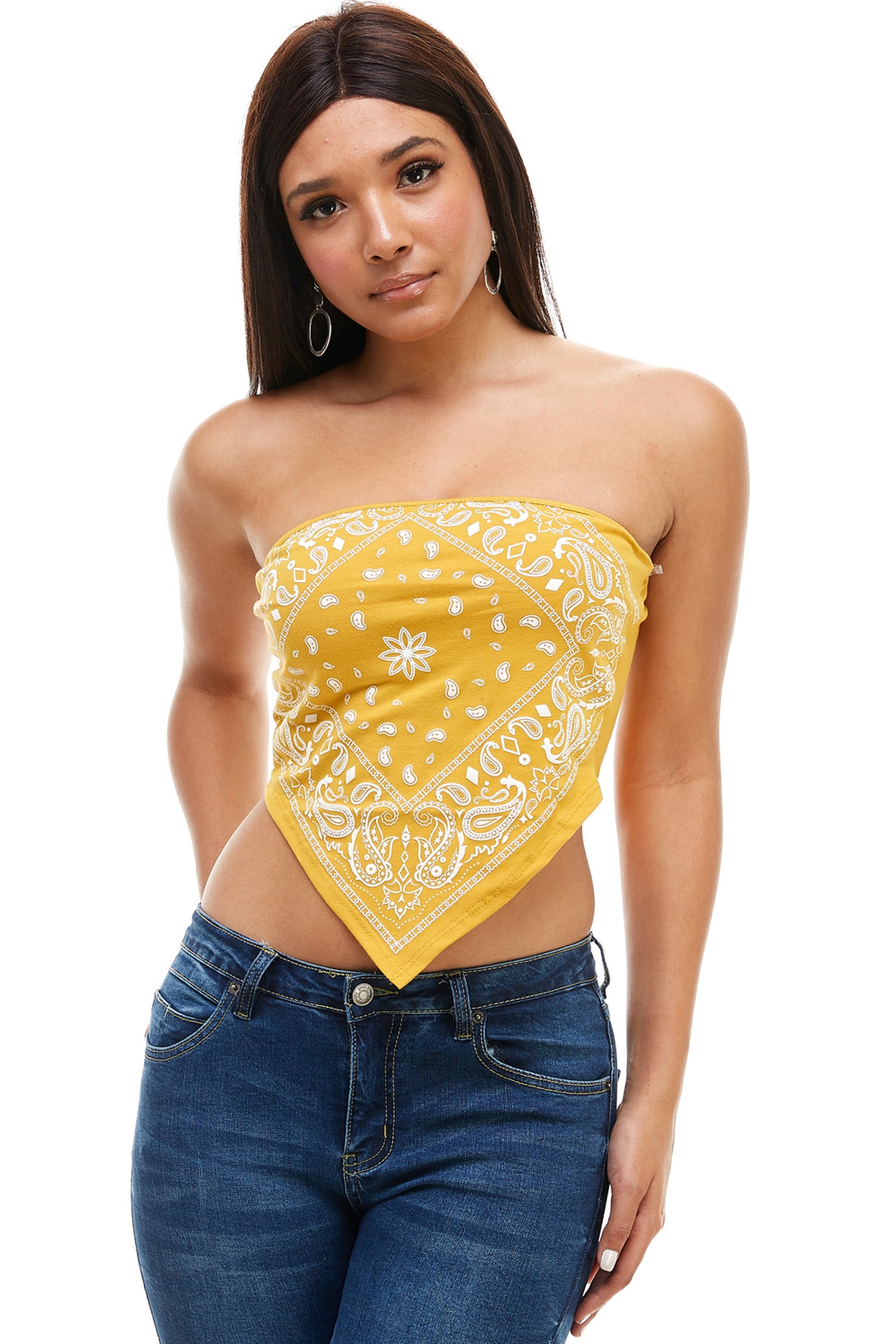 Doublefive Womens Bandana Top Sexy Paisley Crop And Slim Etsy